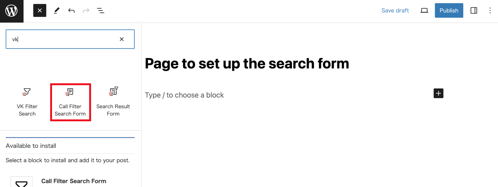 How to Add Forms | Docs | VK Filter Search